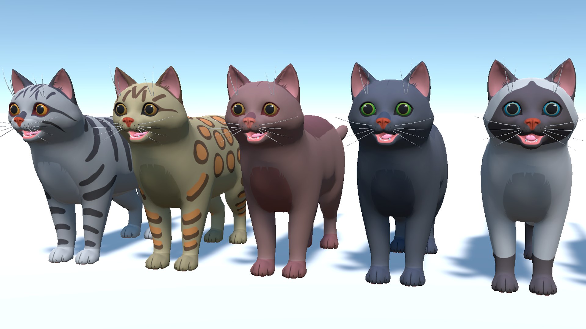 3D Model Cartoon Cats Pack - TurboSquid 2262987