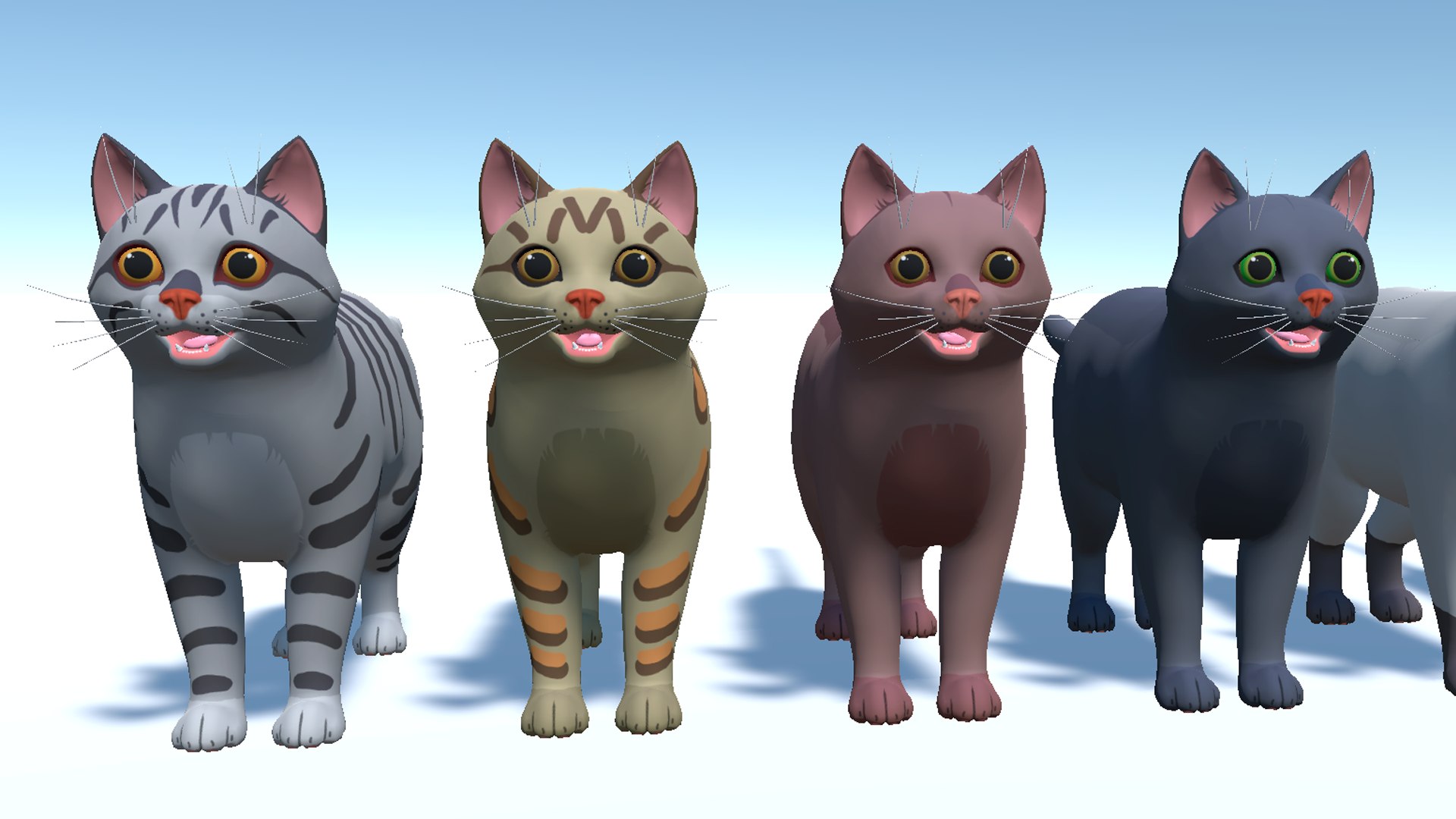 3D Model Cartoon Cats Pack - TurboSquid 2262987