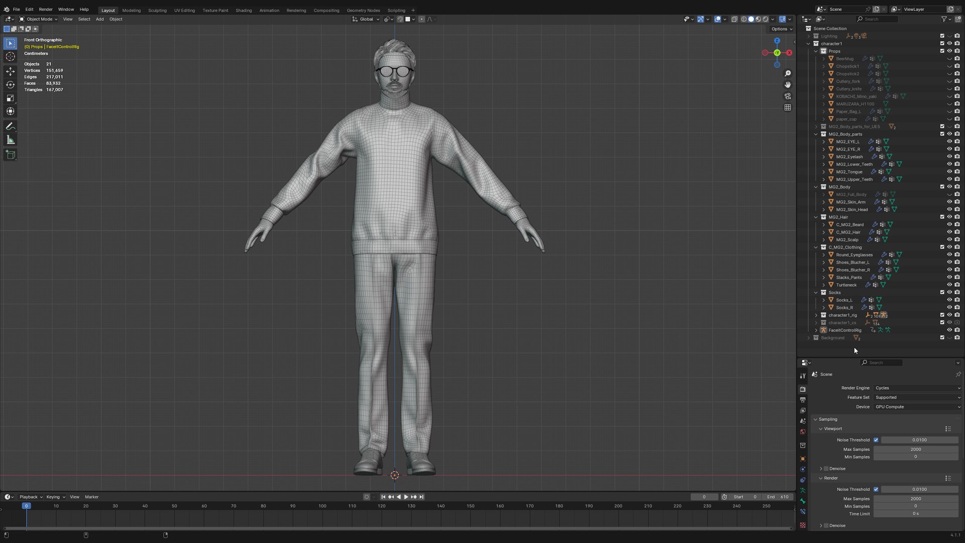 3D Rigged Modular Character - Asian Man 3D Model - MG2 - Blender UE5 ...