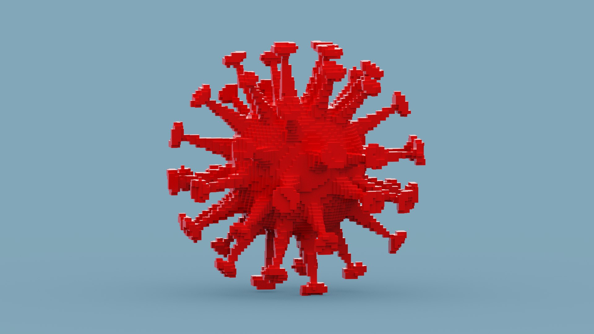 Voxel Red Virus 3D Model - TurboSquid 1974242