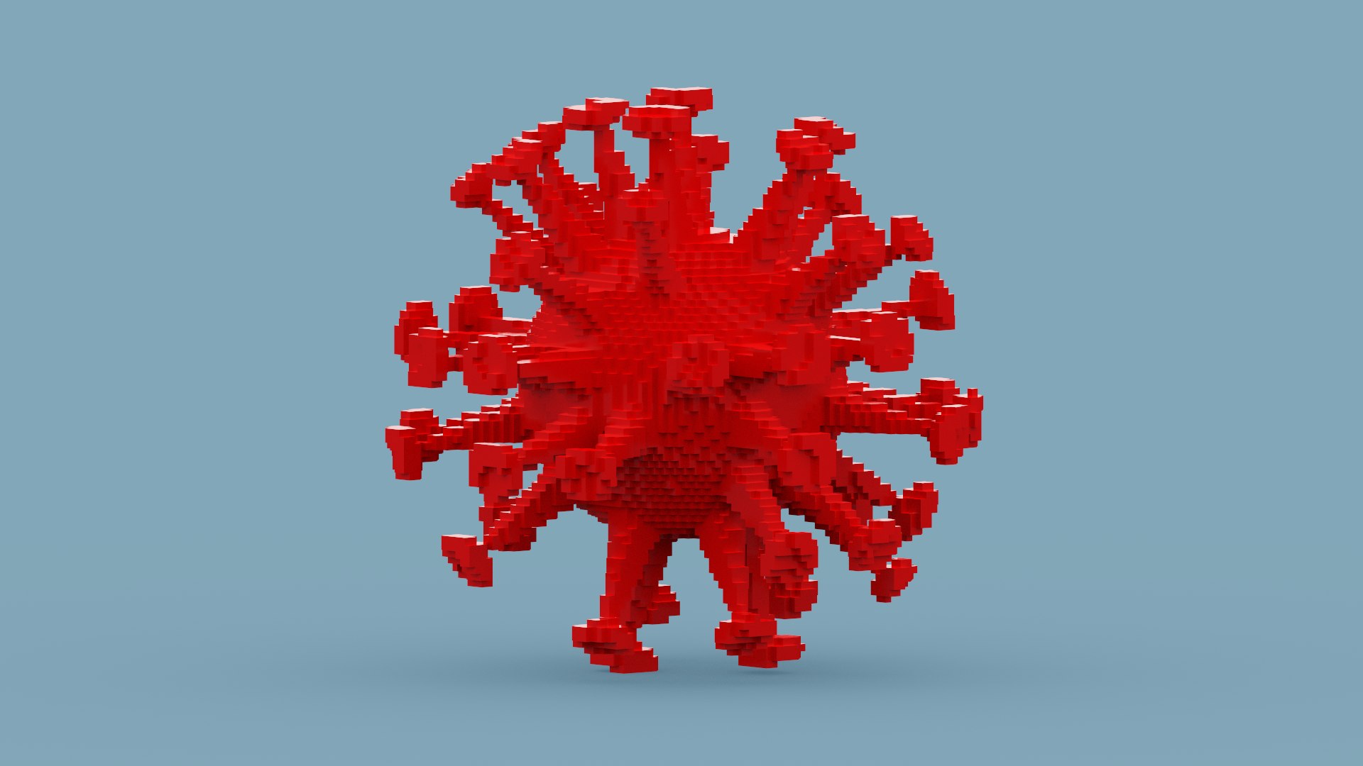 Voxel Red Virus 3D Model - TurboSquid 1974242