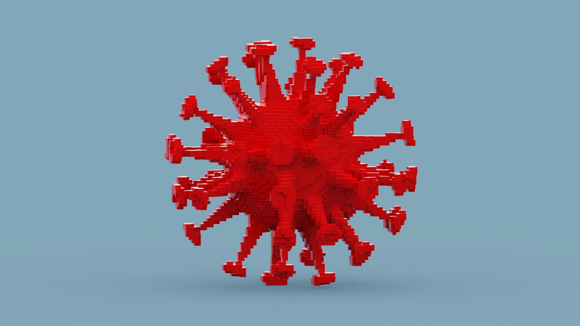 Voxel Red Virus 3D Model - TurboSquid 1974242