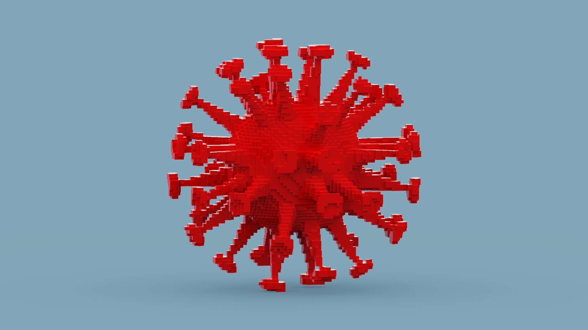Voxel Red Virus 3D Model - TurboSquid 1974242