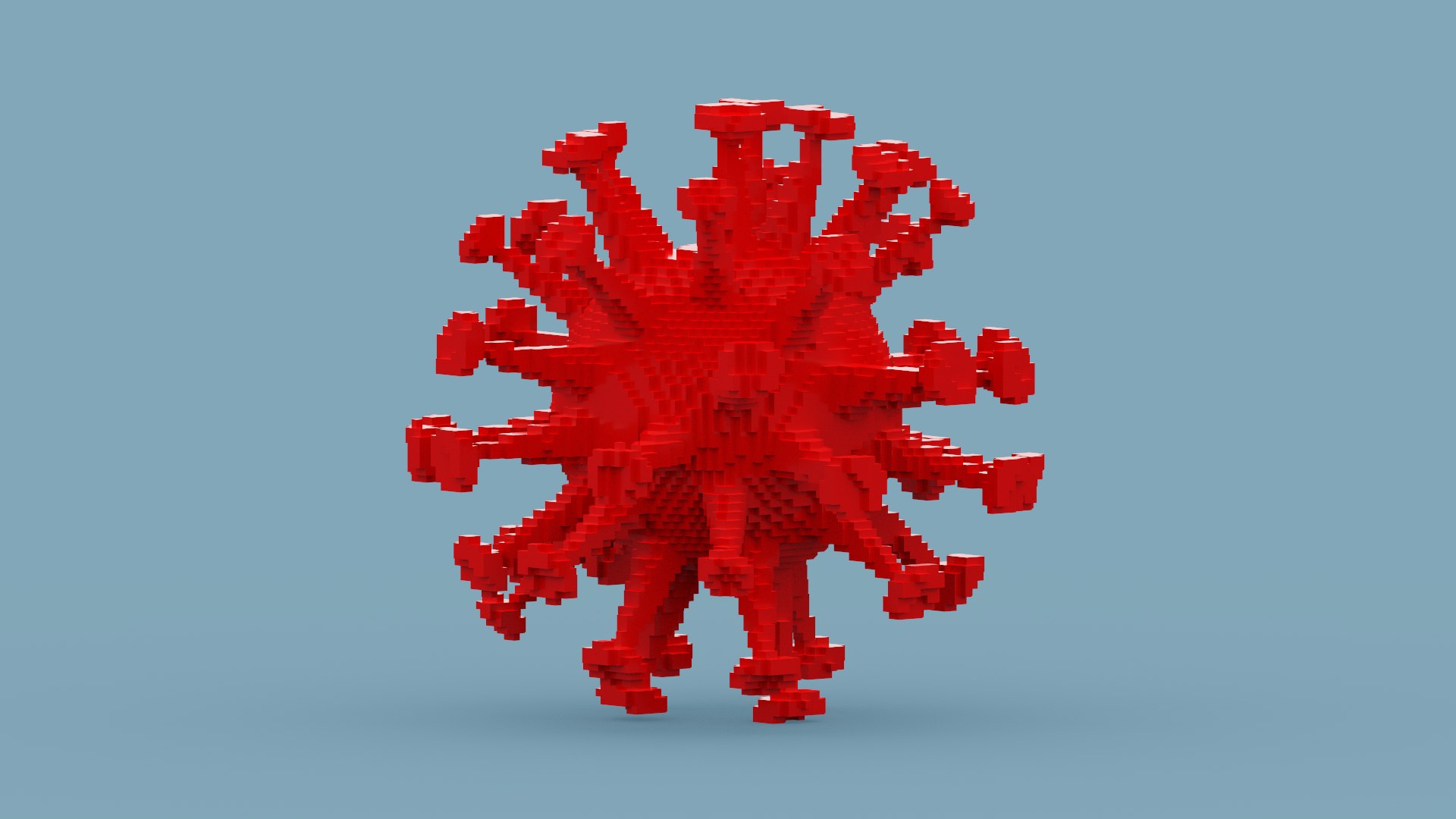 Voxel Red Virus 3D Model - TurboSquid 1974242