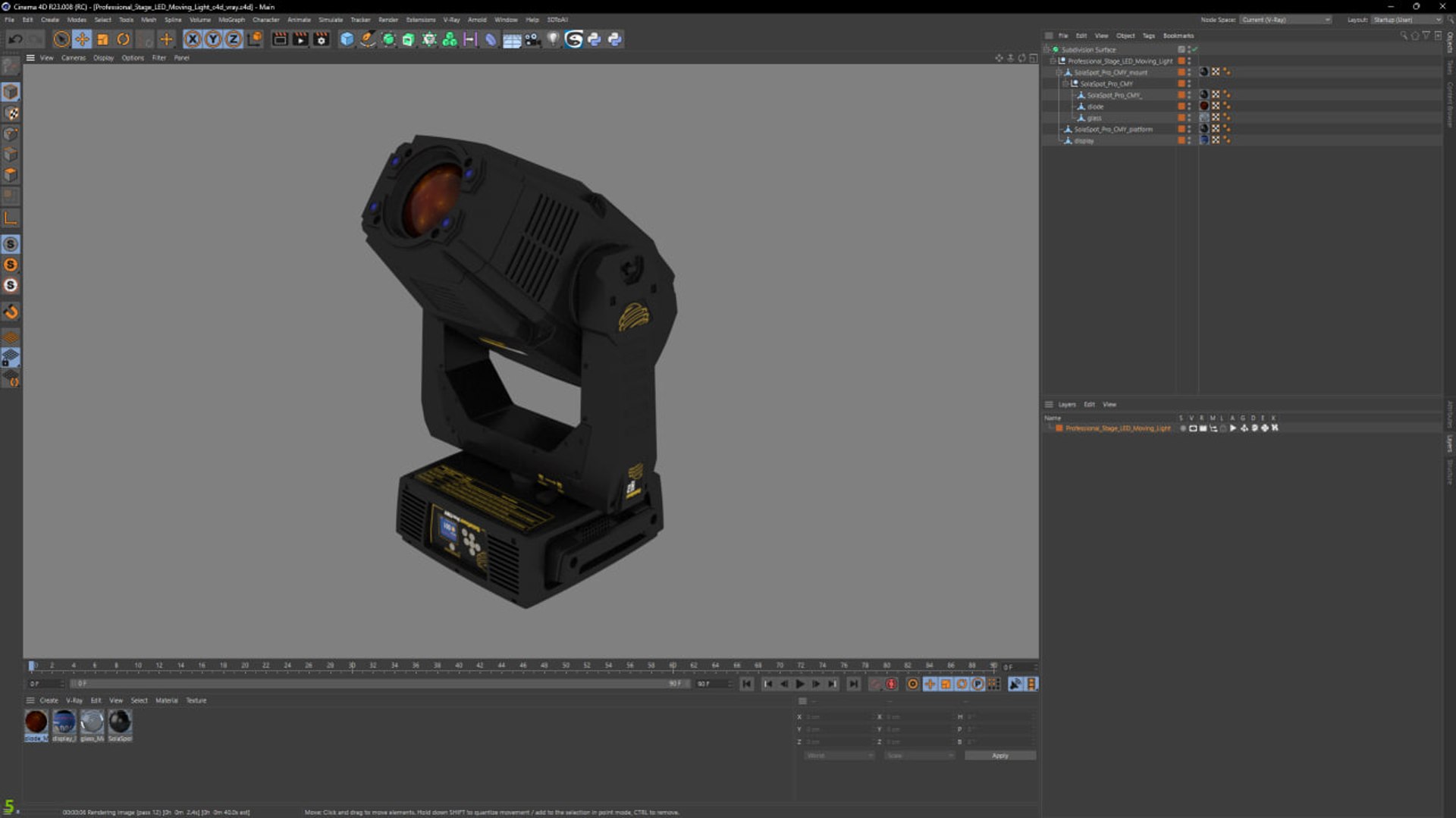 3D Model Professional Stage LED Moving Light - TurboSquid 2328685