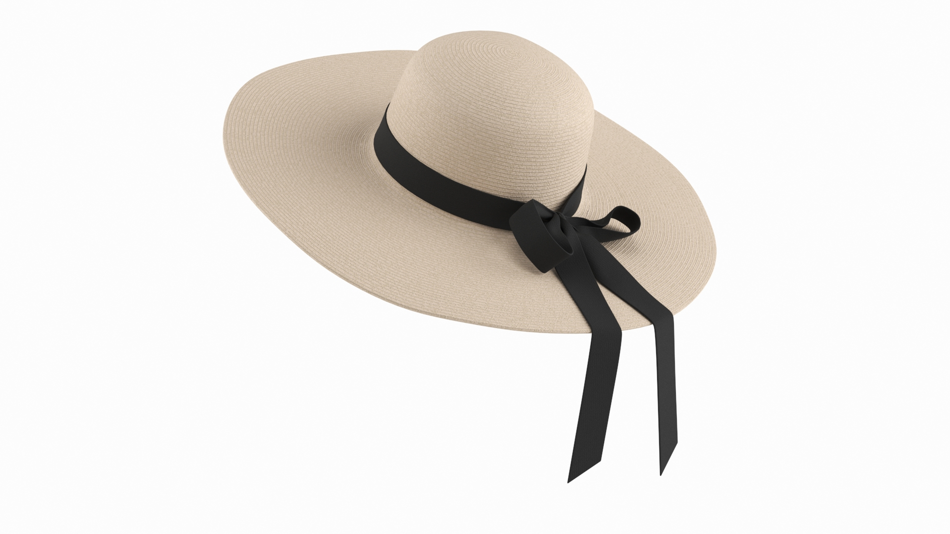 Fashionable Wide Brim Hat With Bow Model - TurboSquid 2398131