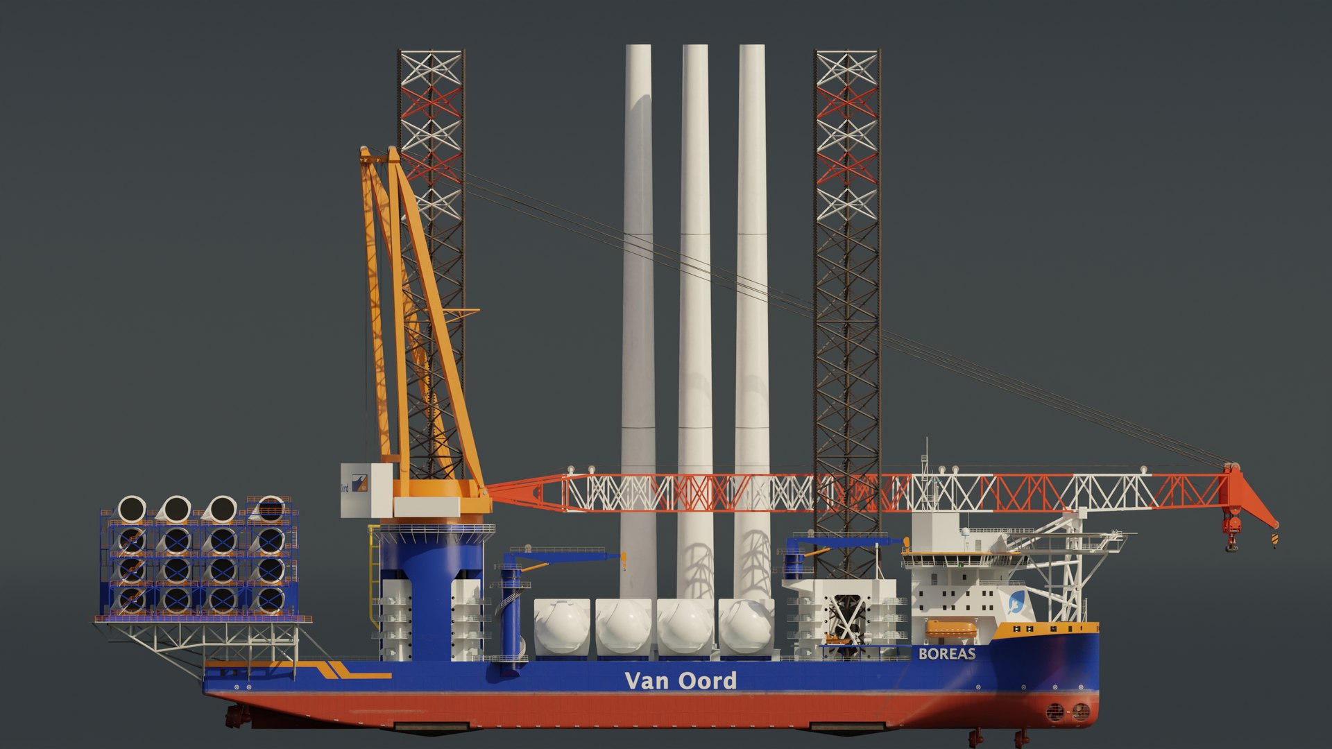 3D Model Offshore Wind Turbine Vessel - TurboSquid 2272370