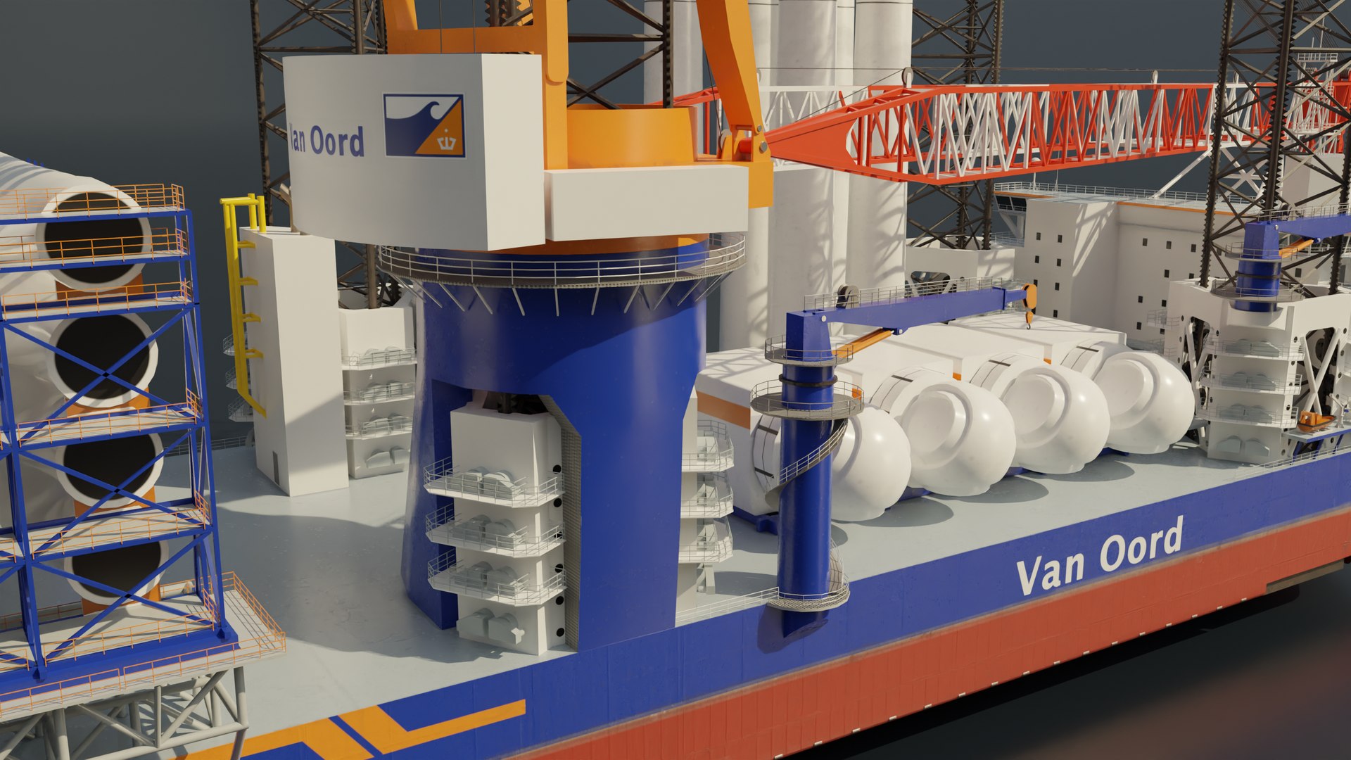 3D Model Offshore Wind Turbine Vessel - TurboSquid 2272370