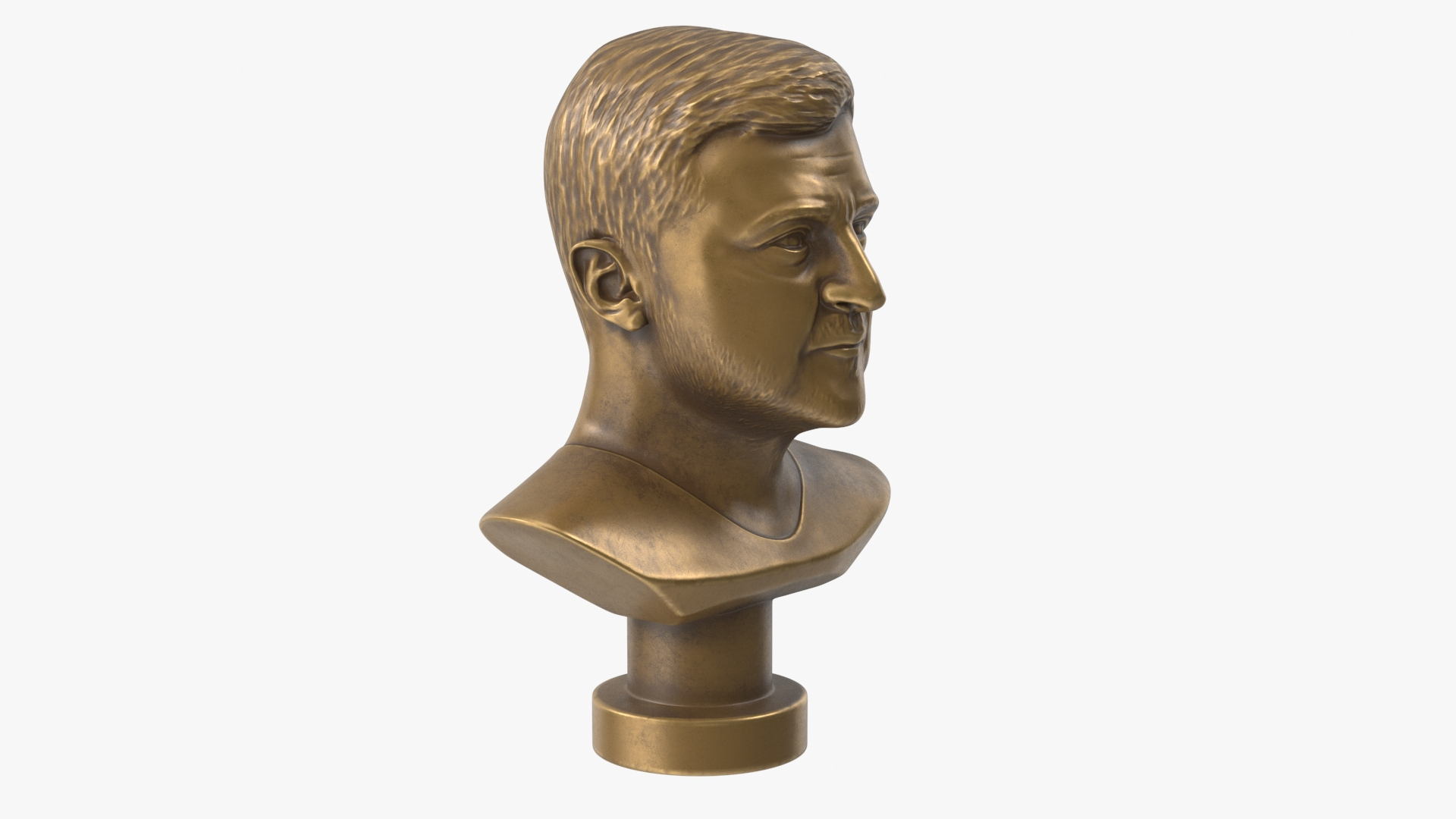 3D Model Bronze Bust Of Zelensky - TurboSquid 2387317