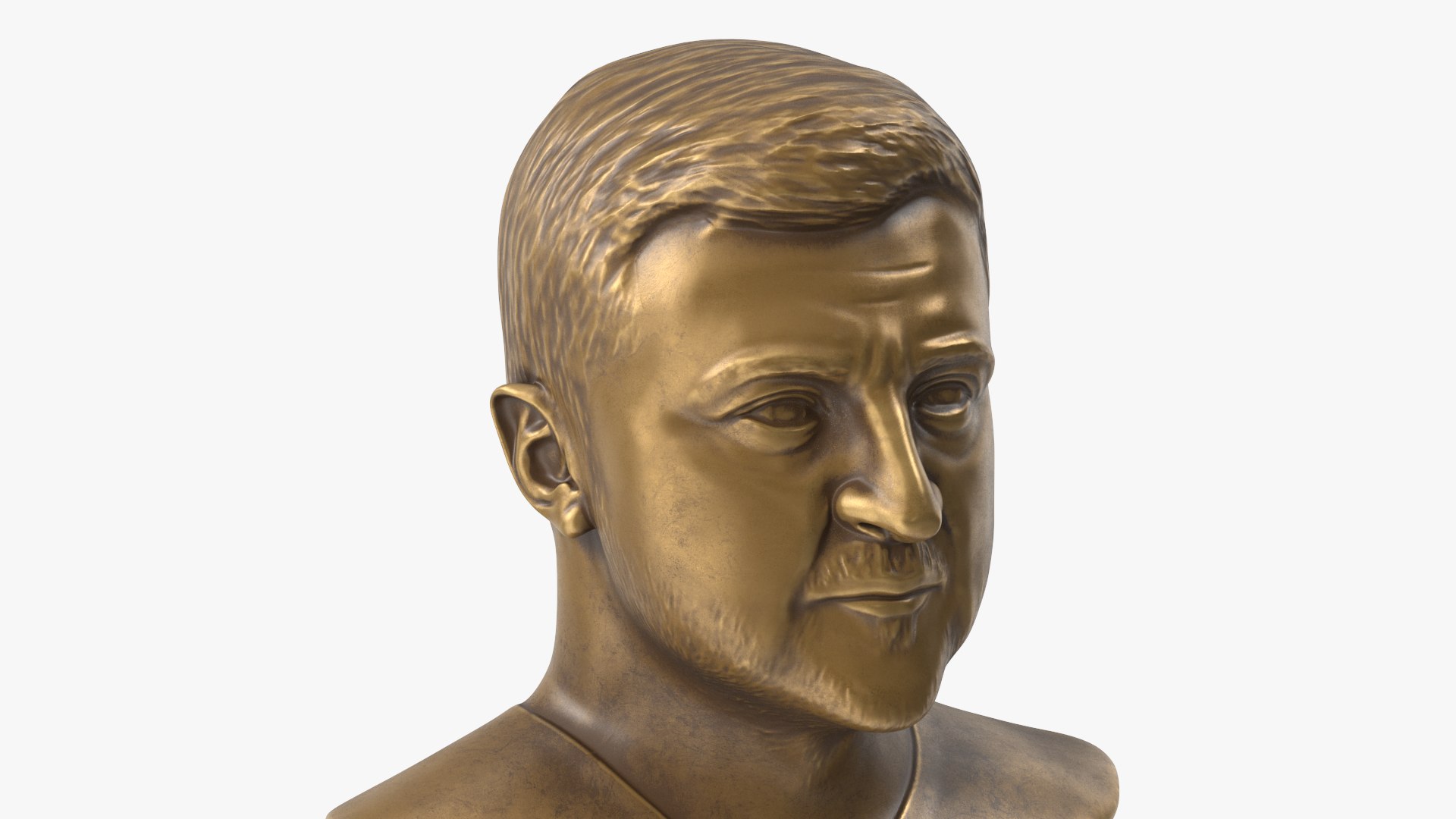 3D Model Bronze Bust Of Zelensky - TurboSquid 2387317