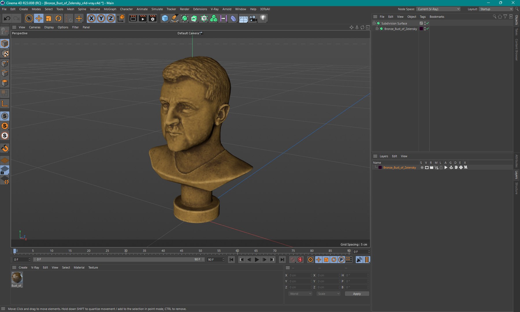 3D Model Bronze Bust Of Zelensky - TurboSquid 2387317