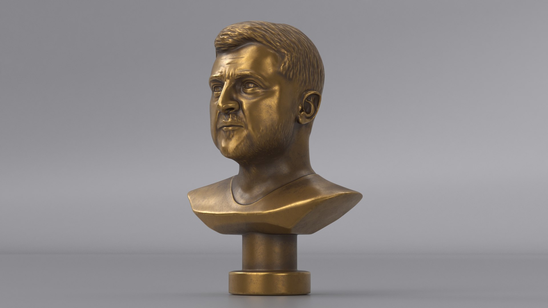 3D Model Bronze Bust Of Zelensky - TurboSquid 2387317
