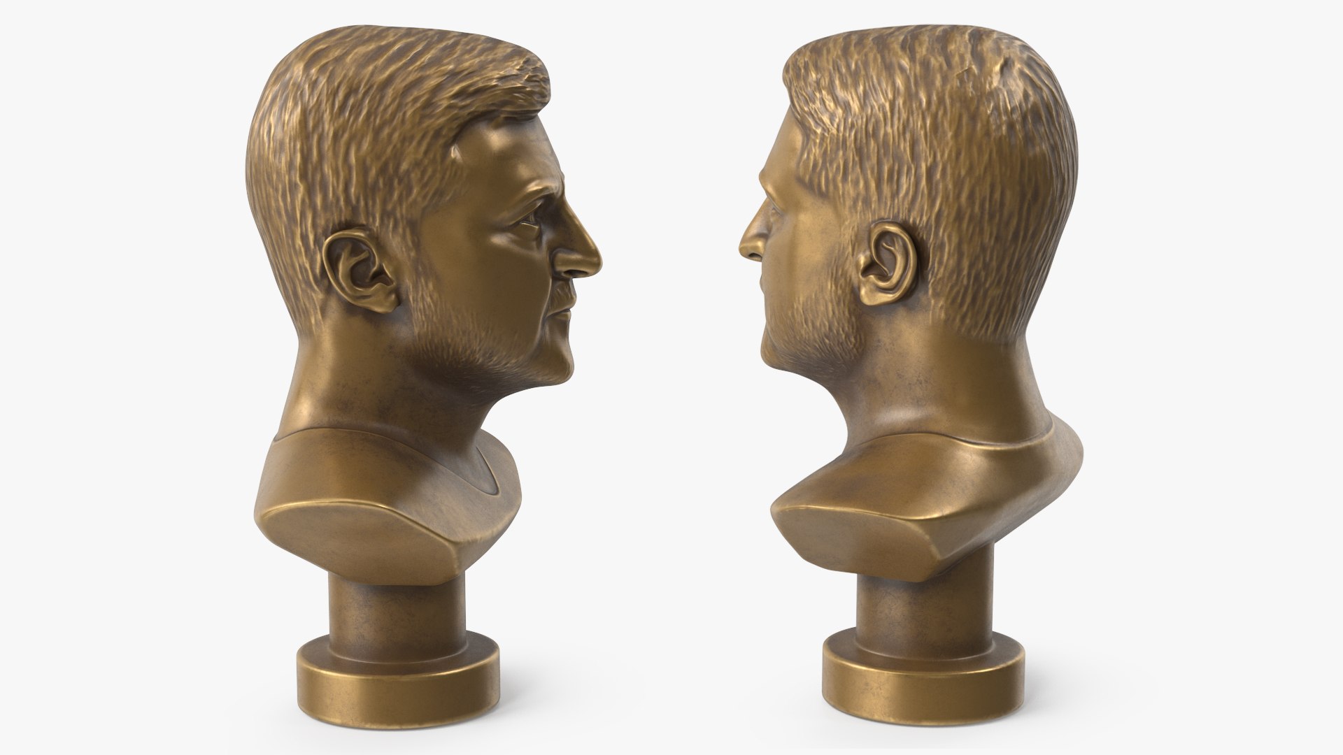 3D Model Bronze Bust Of Zelensky - TurboSquid 2387317