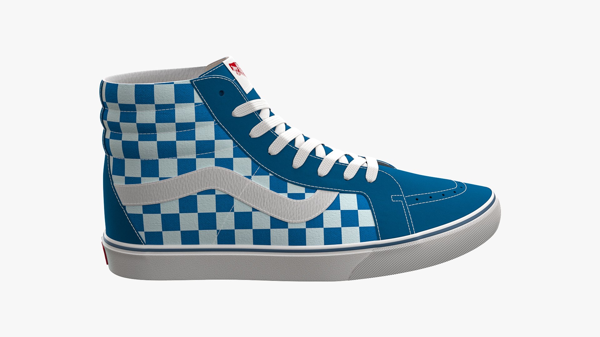 Vans Sk8-Hi Reissue Checker Blue Model - TurboSquid 2022832