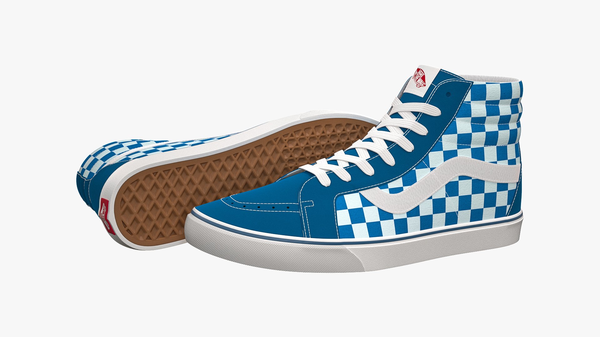 Vans Sk8-Hi Reissue Checker Blue Model - TurboSquid 2022832