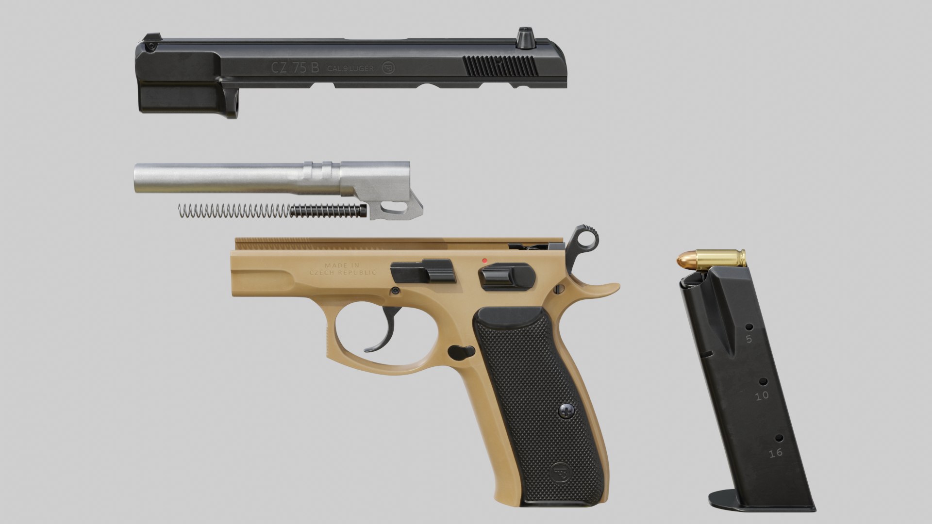 3D CZ 75 Custom Model - TurboSquid 1961424