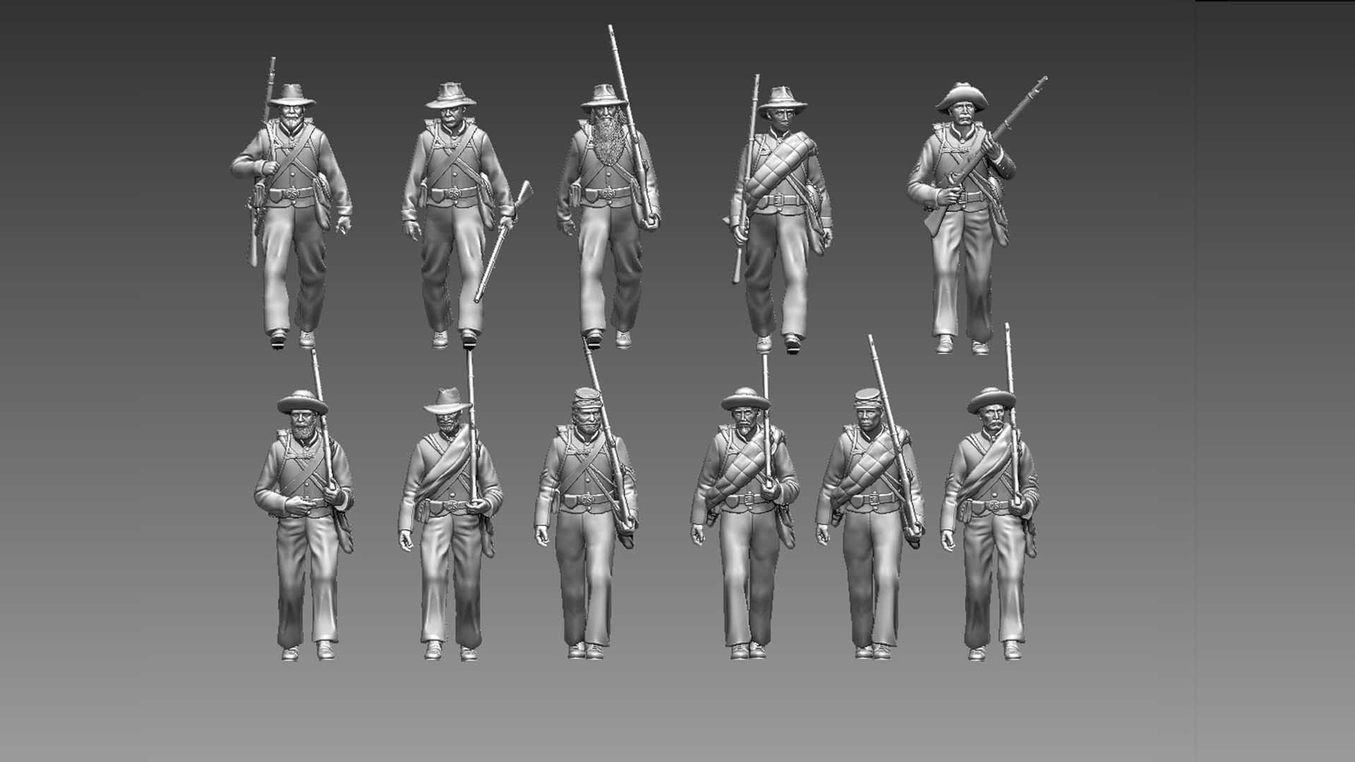 3D model Soldiers Confederate us civil war - TurboSquid 2121544
