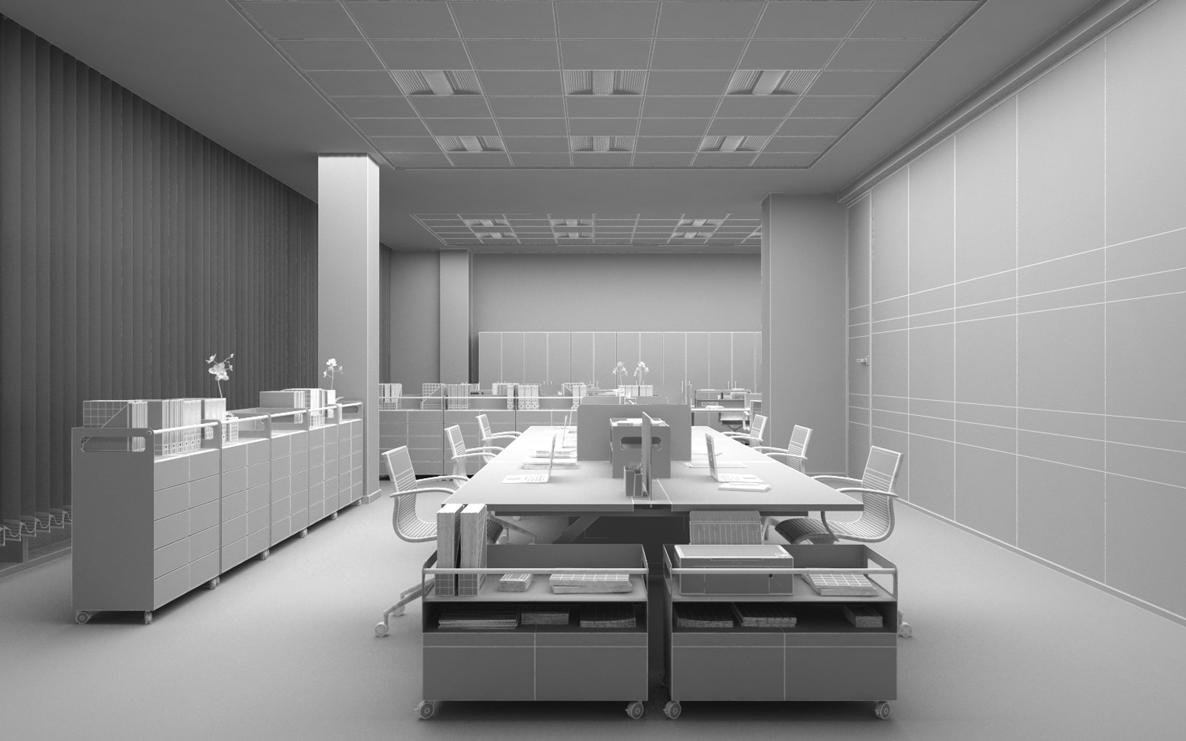 3d Office Interior Scene Model