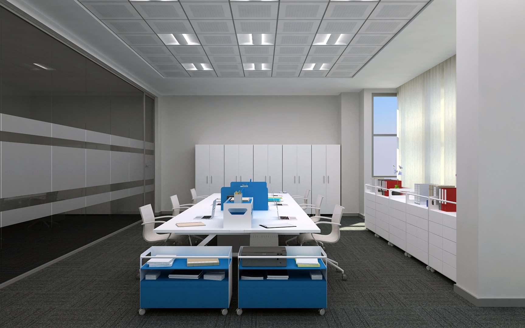 3d Office Interior Scene Model