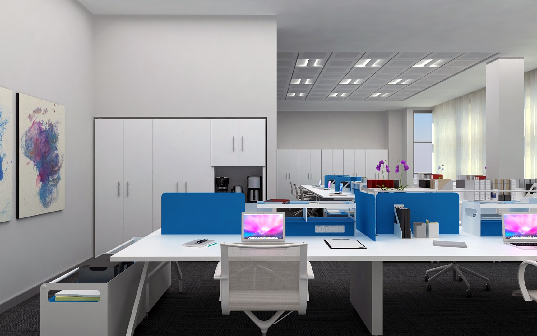 3d Office Interior Scene Model