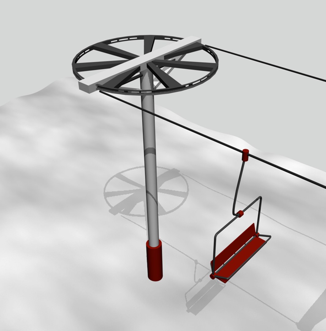 3d model simple ski lift chair