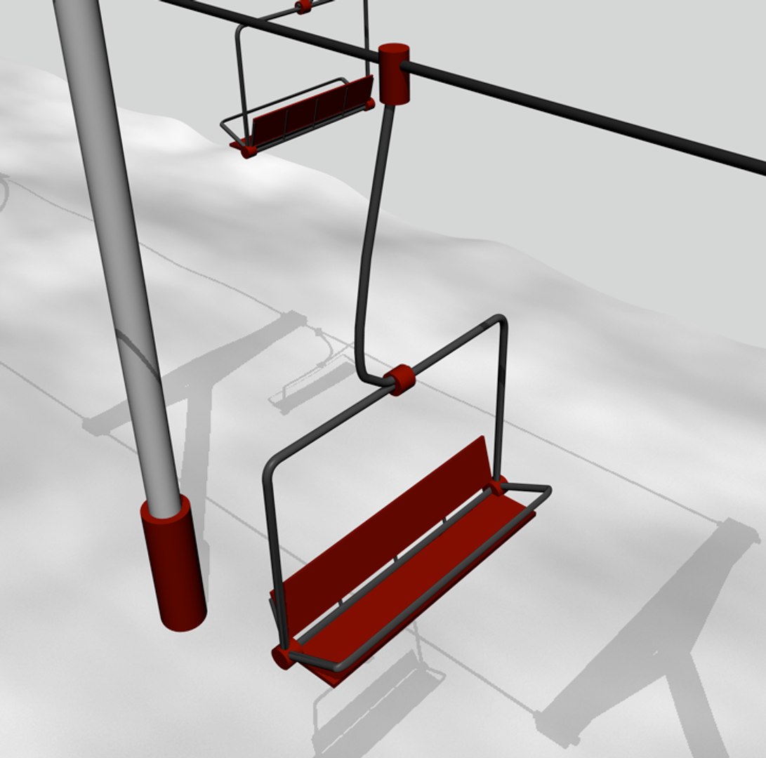 3d model simple ski lift chair
