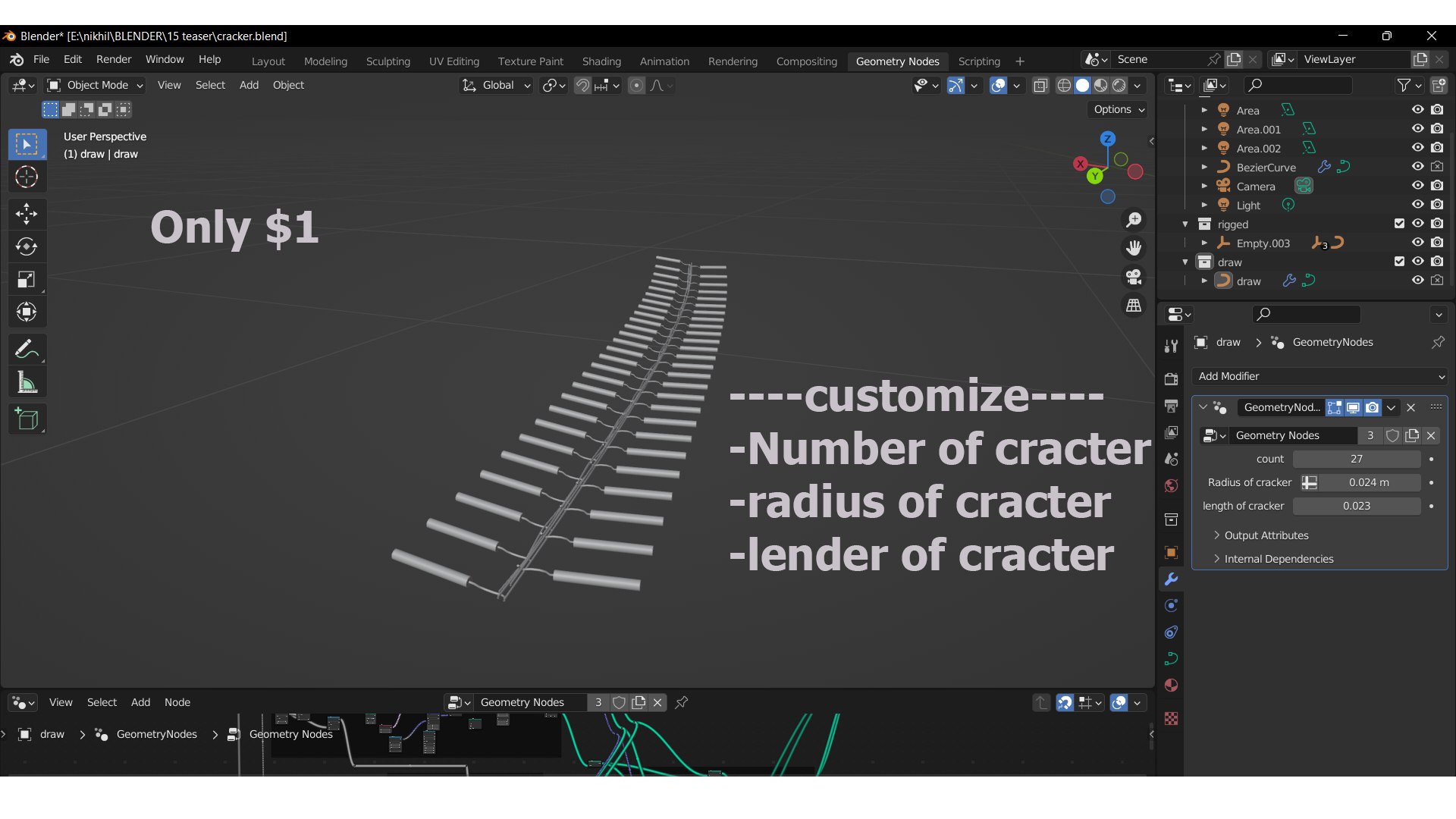3D Full procedural cracker model and full customizable made from ...