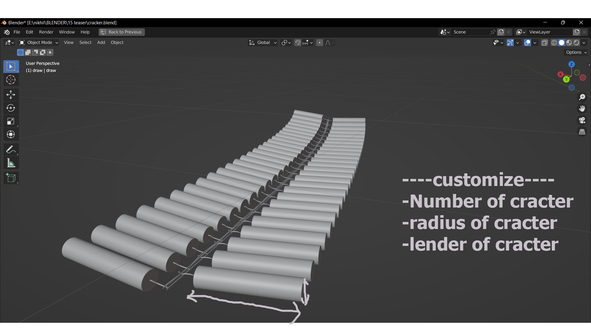 3D Full procedural cracker model and full customizable made from ...