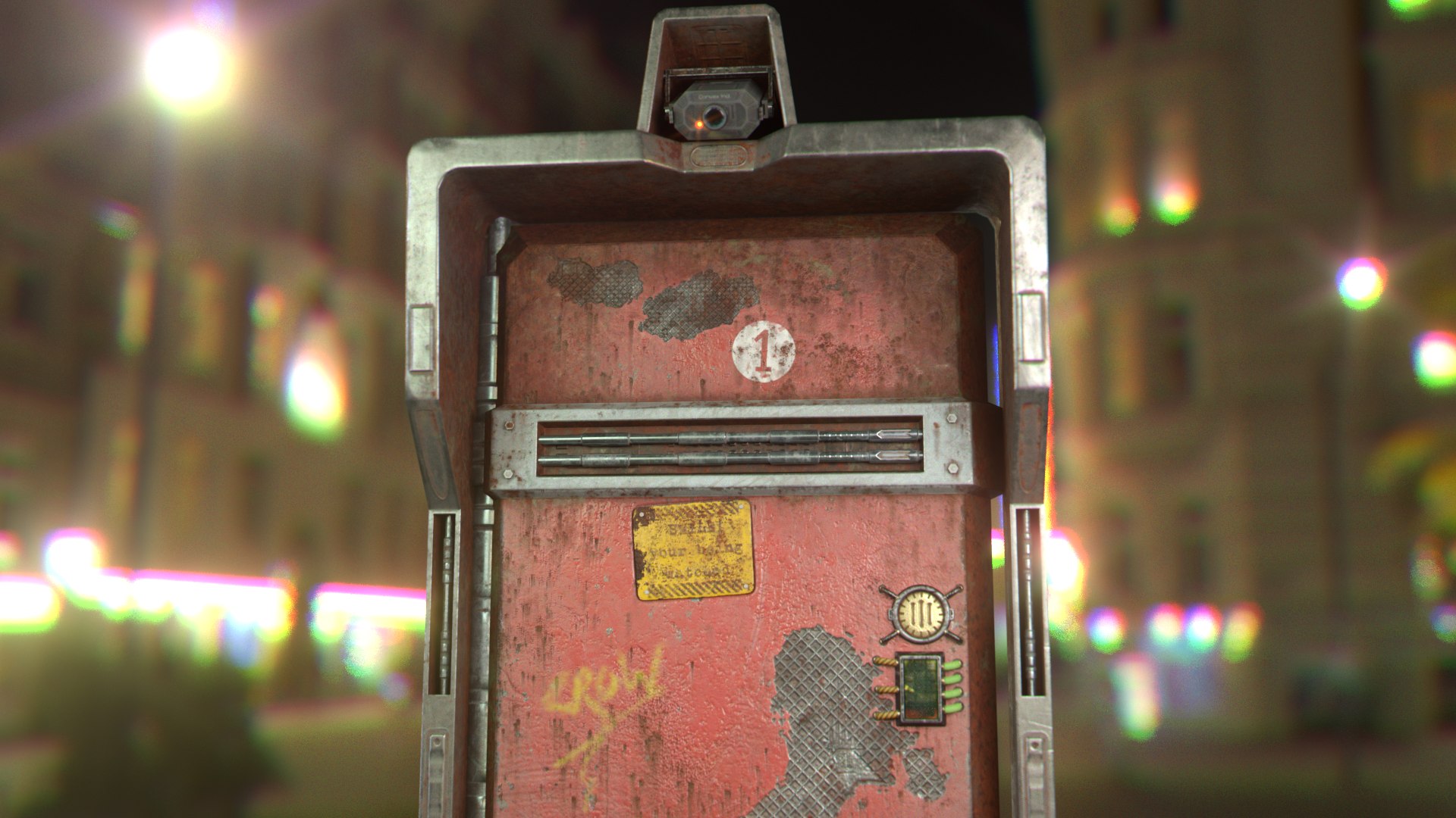 Metal Security Door Cyberpunk 3D - TurboSquid 1590330