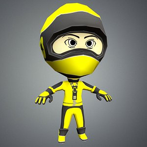 3d character riders mesh model