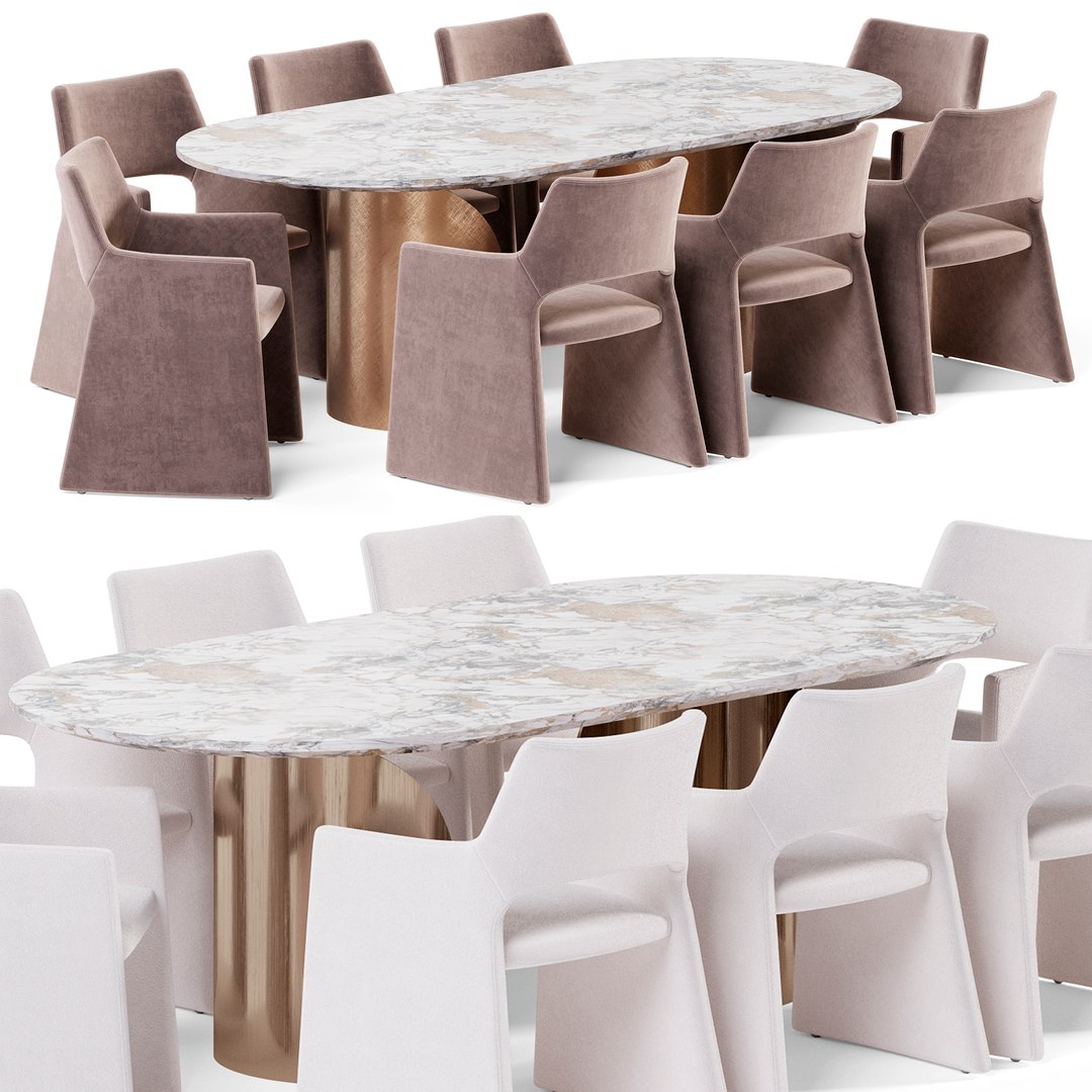 3D Foley Faux Mohair Chair And Vida Table - TurboSquid 2338081