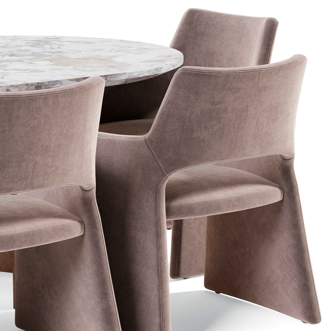3D Foley Faux Mohair Chair And Vida Table - TurboSquid 2338081