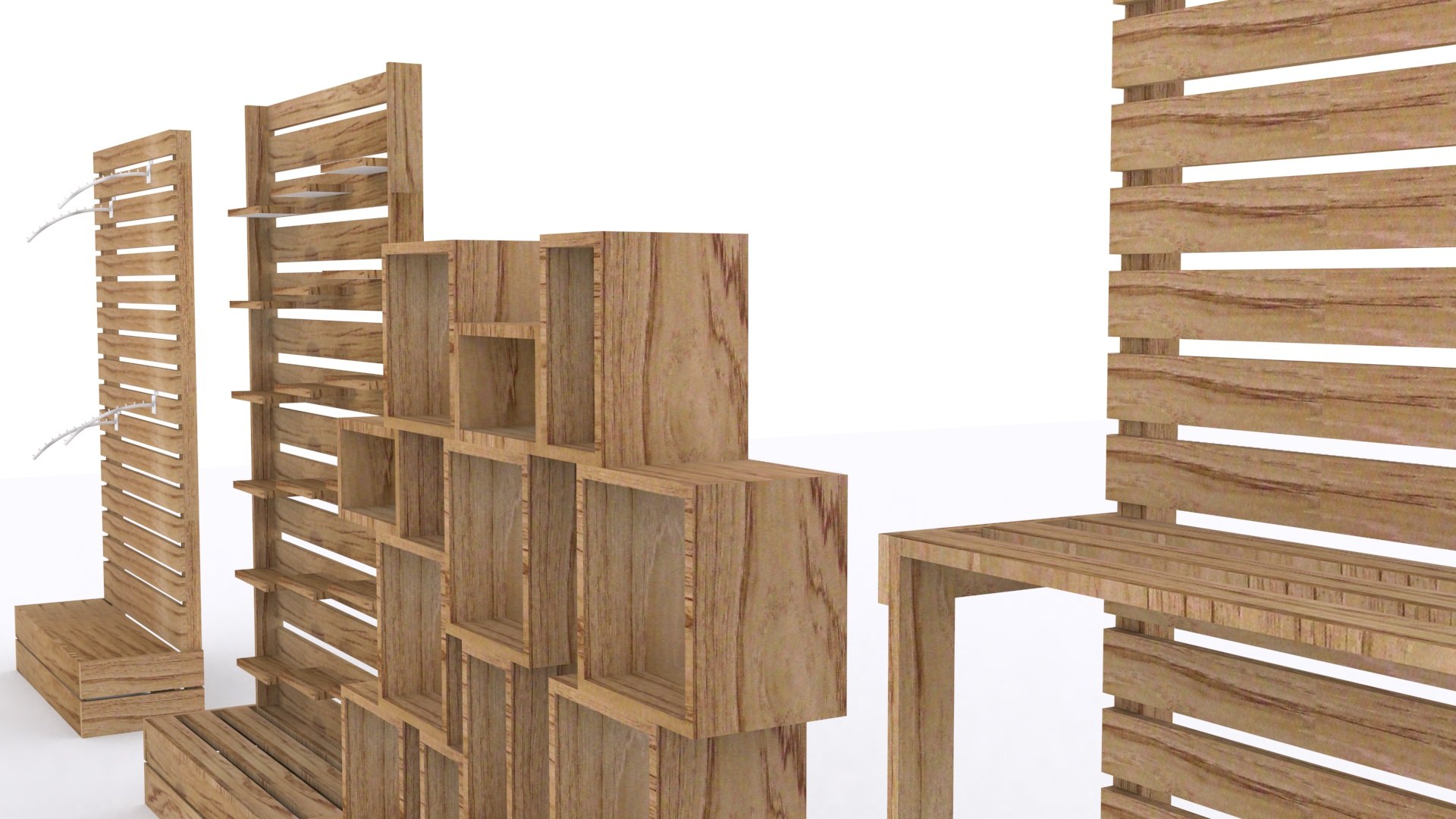 3D model Pallet display for fabric clothes exhibition - TurboSquid 2096638