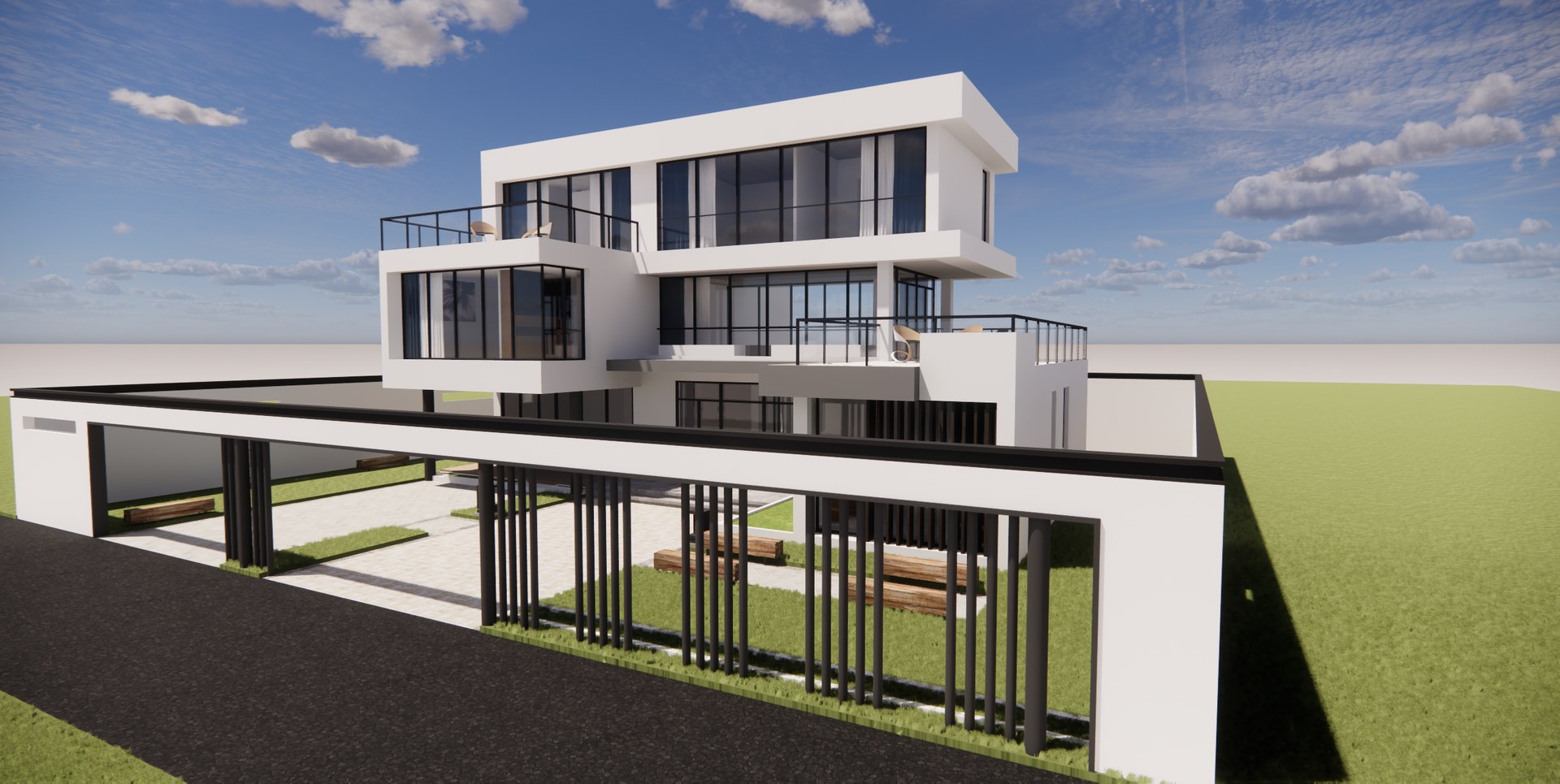 Luxury House Modern Classic Exterior Design -A17 3D Model - TurboSquid ...