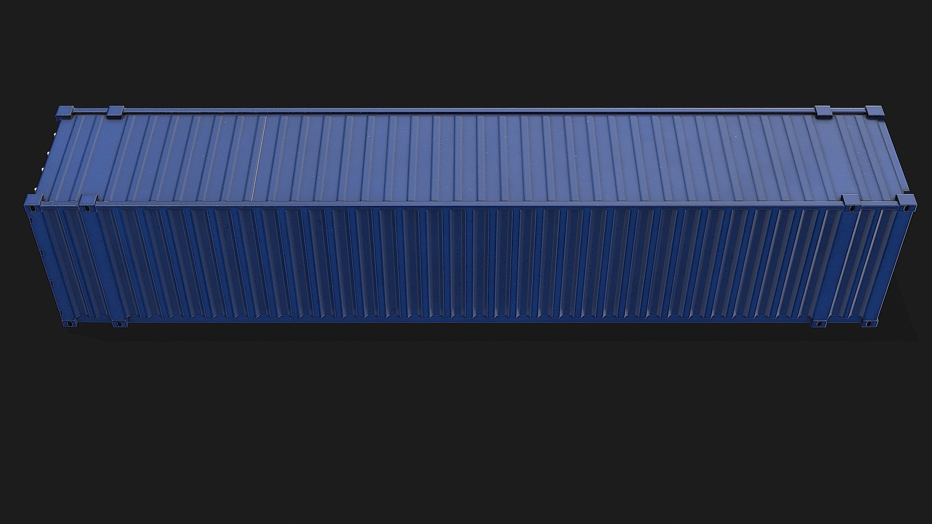 3D 45ft Shipping Container - Blue Model - TurboSquid 2152434