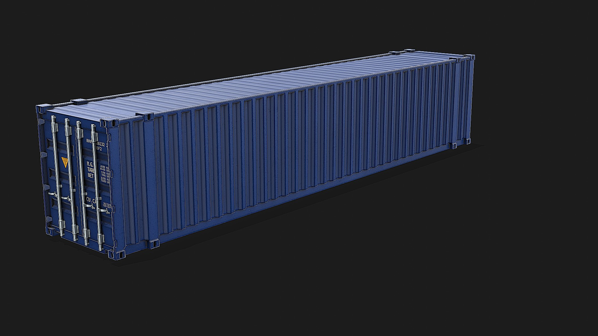 3D 45ft Shipping Container - Blue Model - TurboSquid 2152434