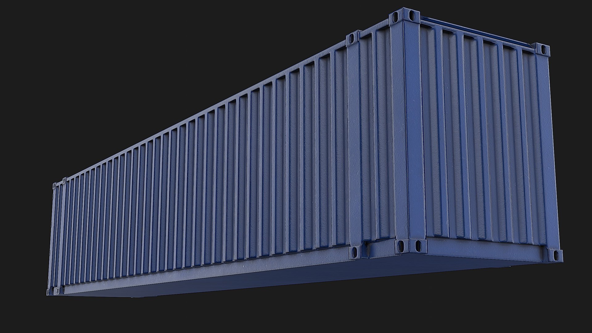 3D 45ft Shipping Container - Blue Model - TurboSquid 2152434