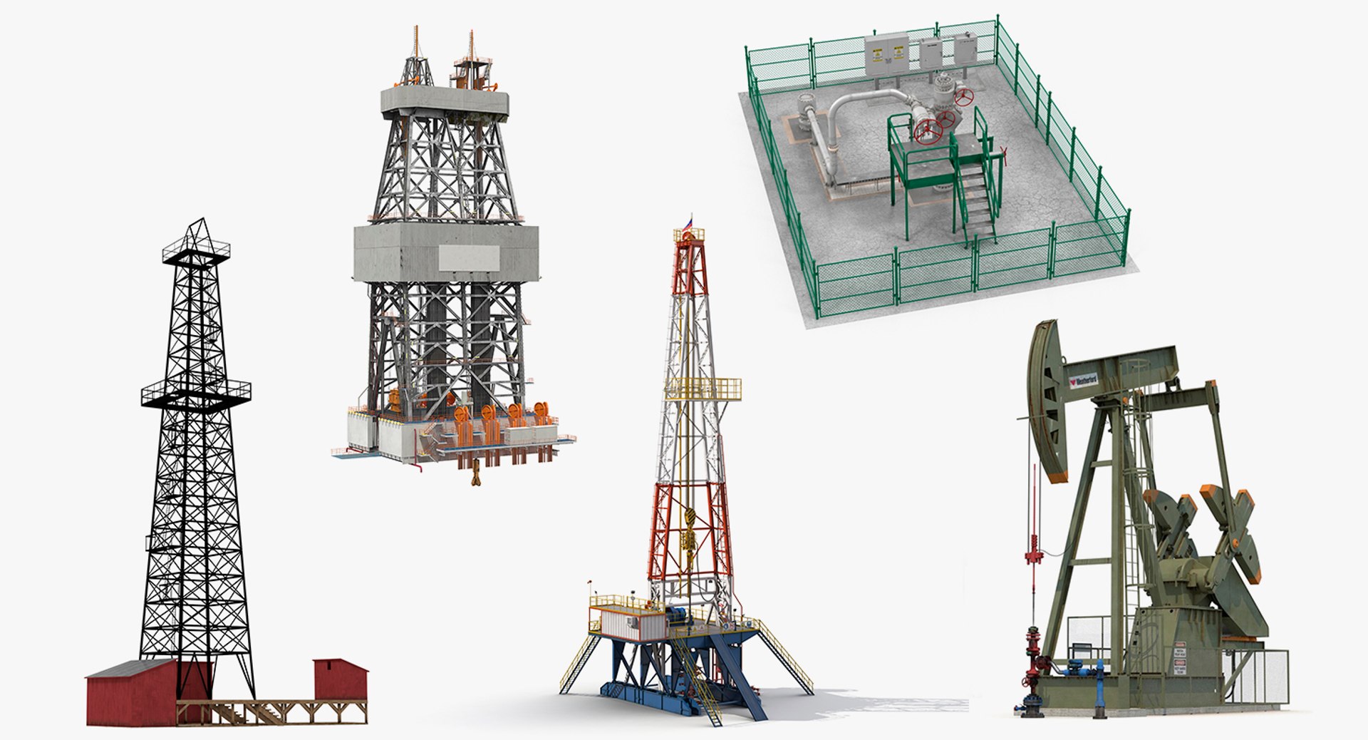 Oil Production Equipment Collection 4 3D - TurboSquid 2003503