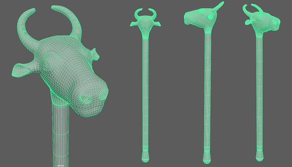 Persian staff mace bull 3D model - TurboSquid 1586674