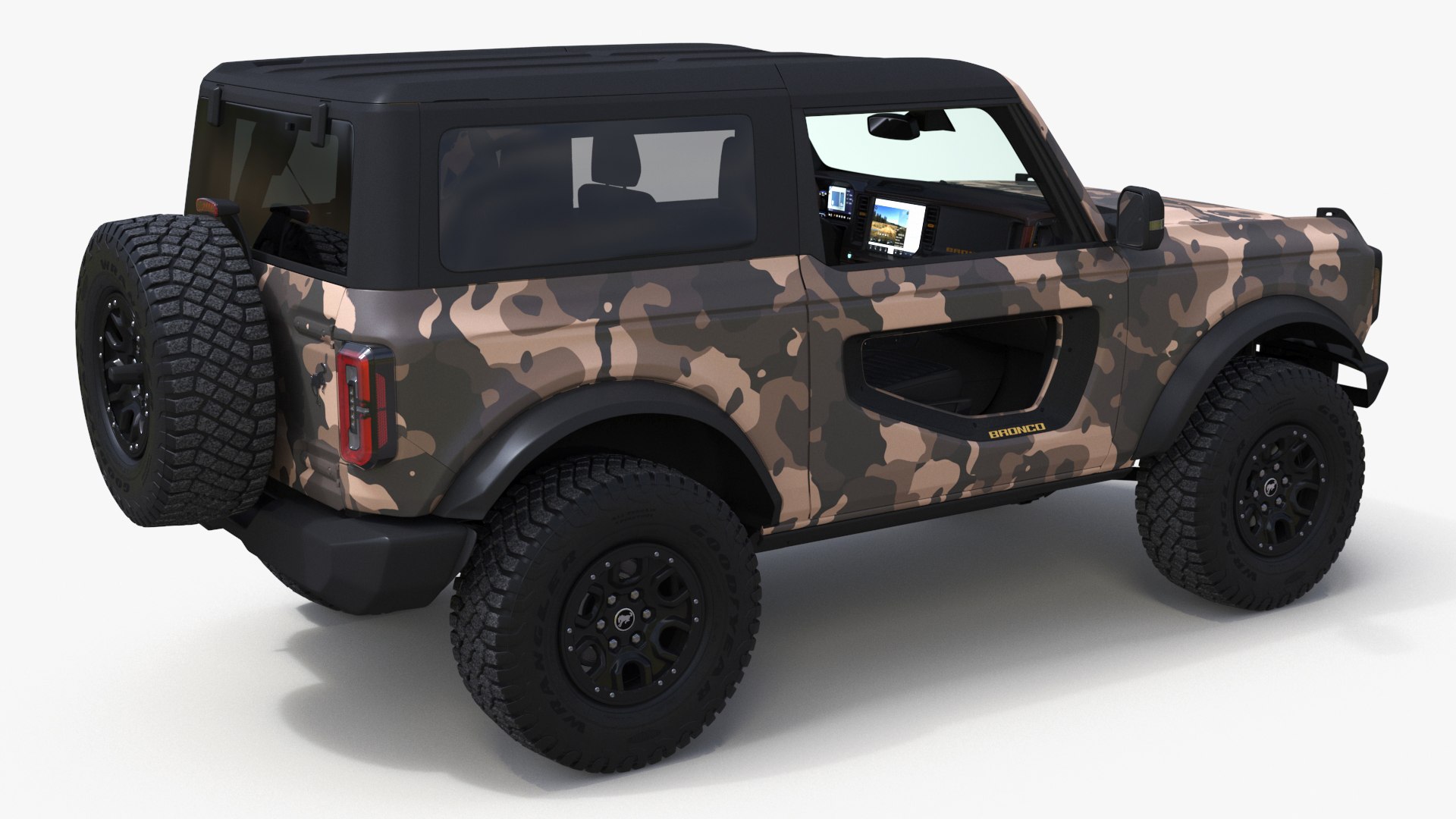 4X4 Ford Bronco Two Door Camouflage 3D Model - TurboSquid 2319029
