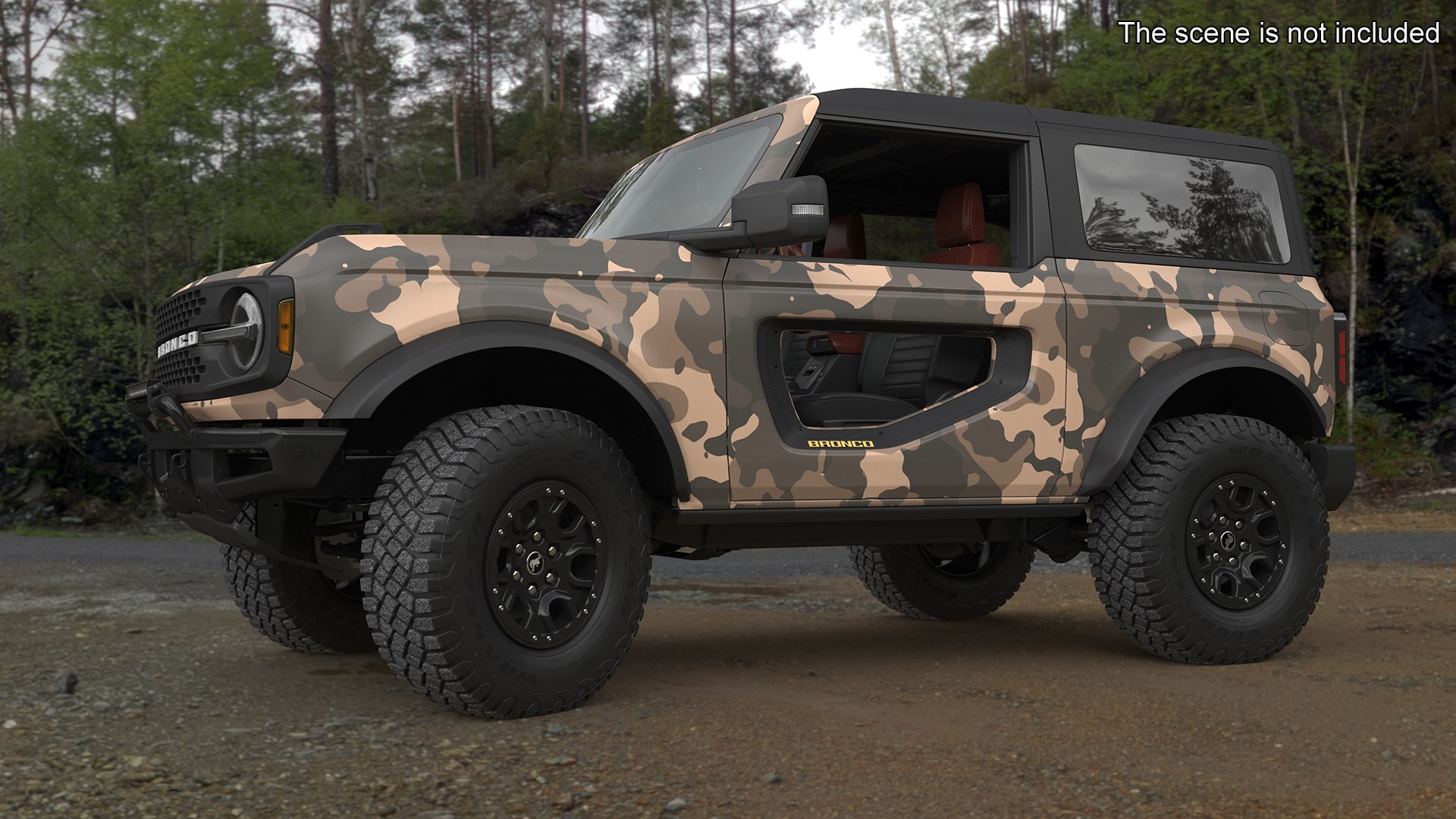 4X4 Ford Bronco Two Door Camouflage 3D Model - TurboSquid 2319029