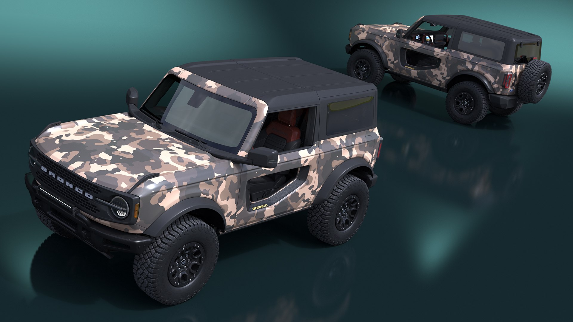 4X4 Ford Bronco Two Door Camouflage 3D Model - TurboSquid 2319029