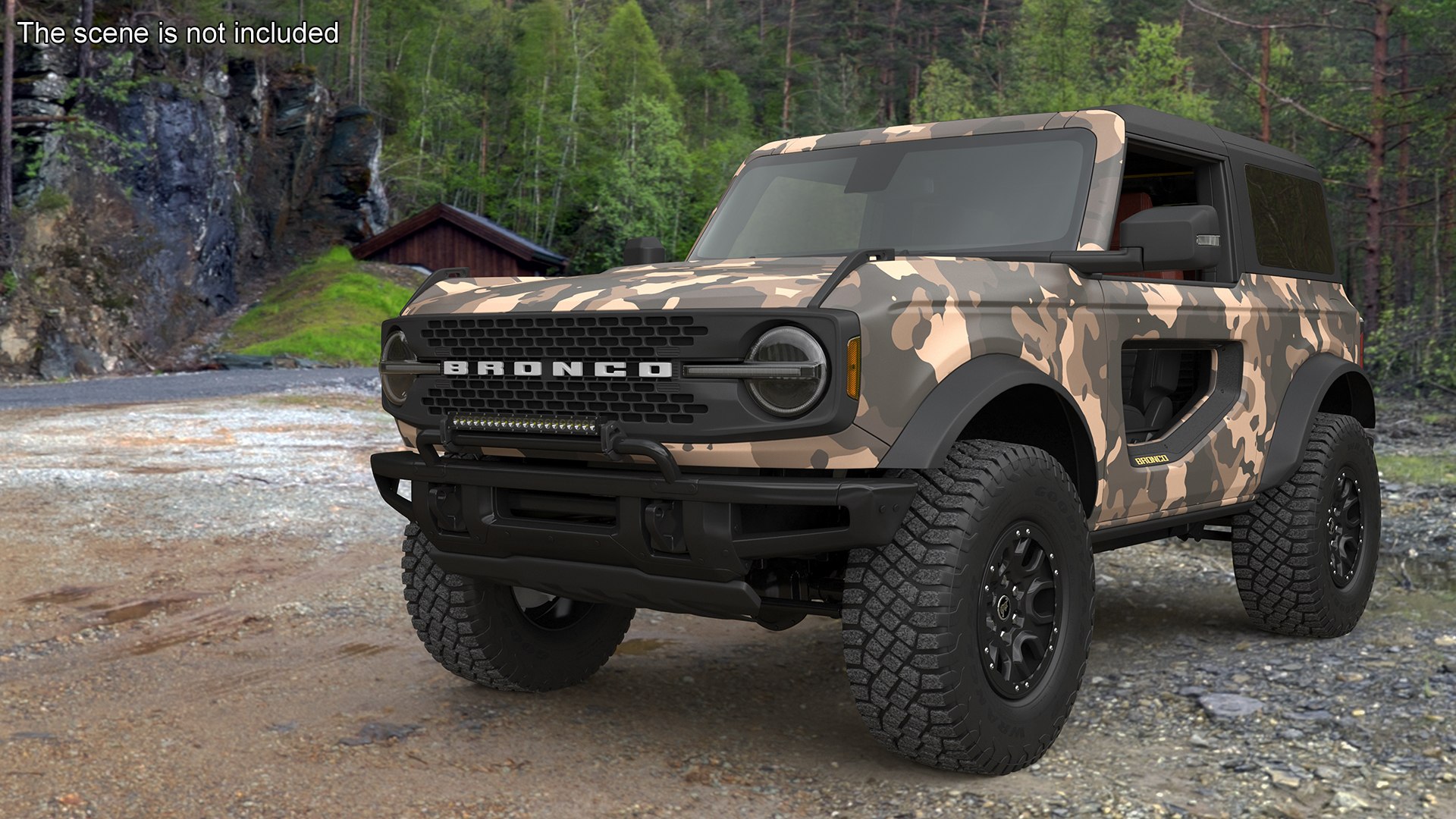 4X4 Ford Bronco Two Door Camouflage 3D Model - TurboSquid 2319029