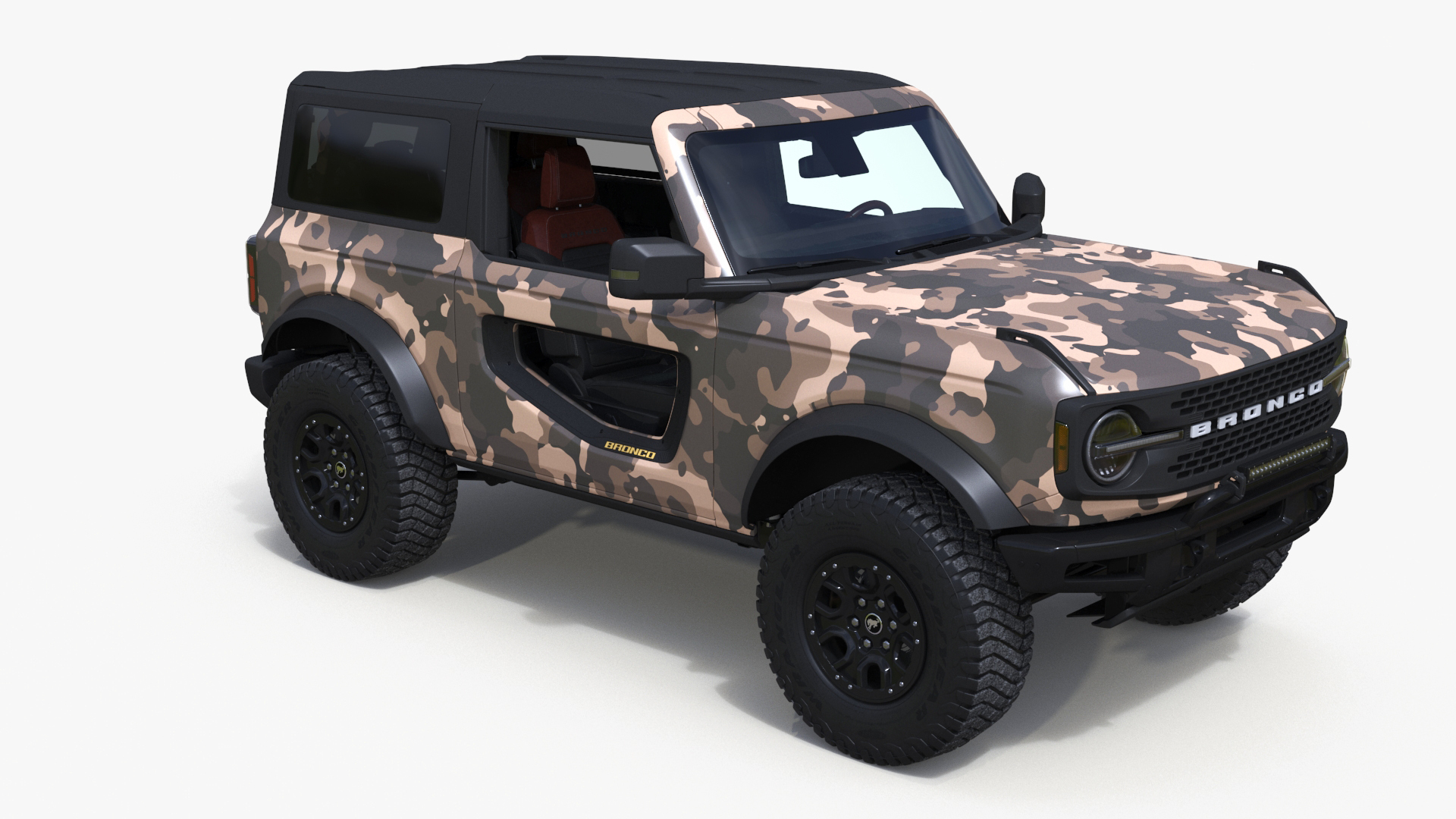 4X4 Ford Bronco Two Door Camouflage 3D Model - TurboSquid 2319029