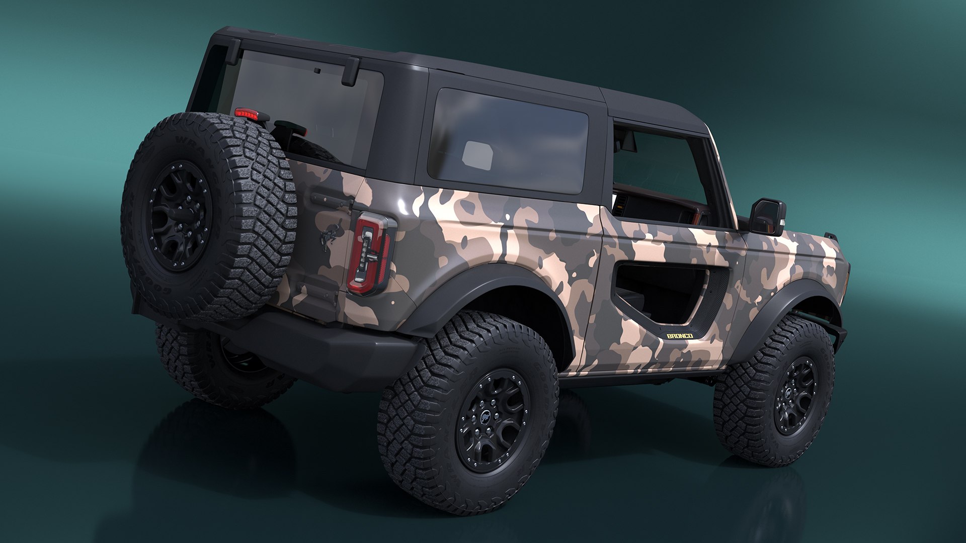 4X4 Ford Bronco Two Door Camouflage 3D Model - TurboSquid 2319029