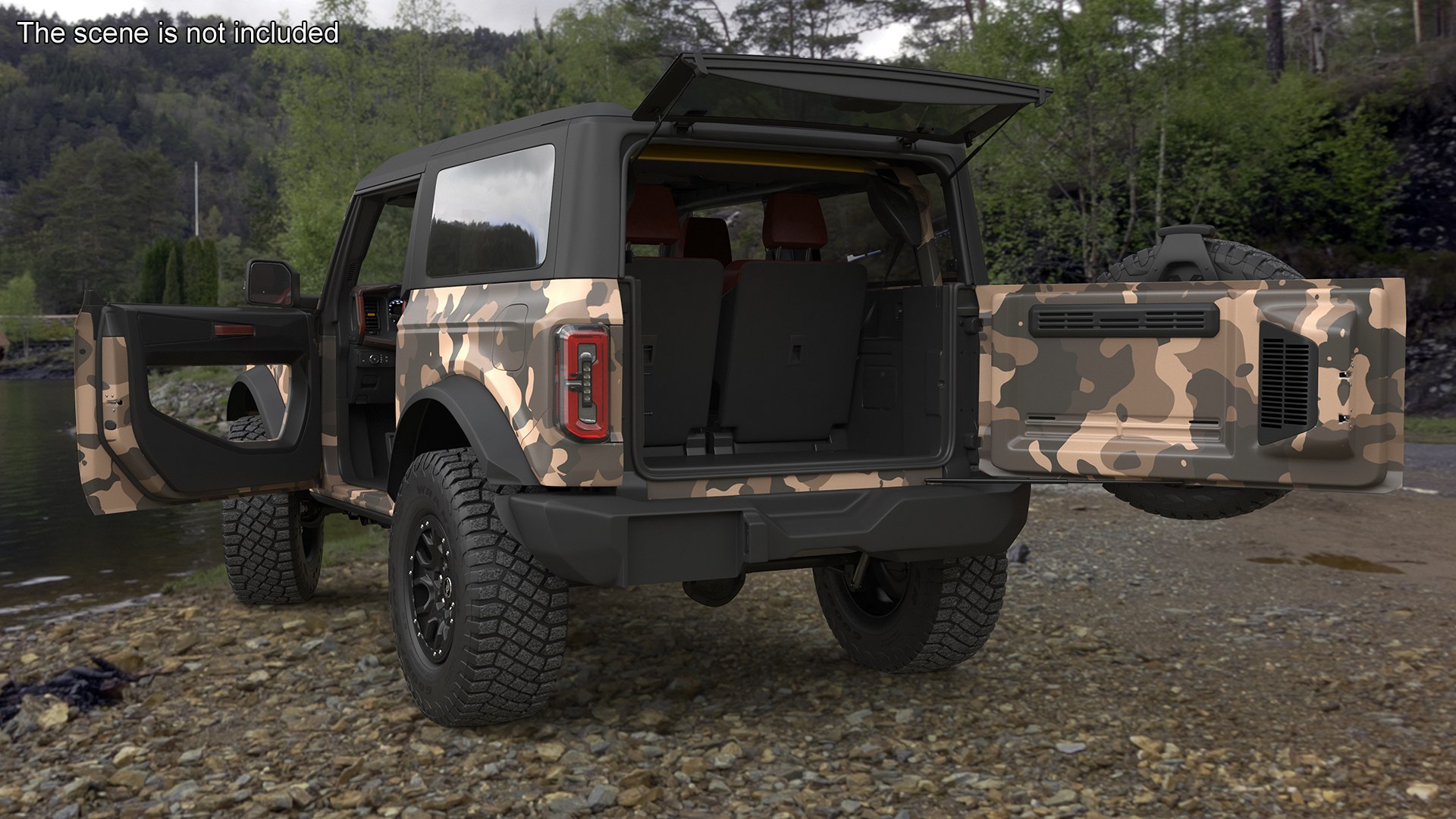 4X4 Ford Bronco Two Door Camouflage 3D Model - TurboSquid 2319029