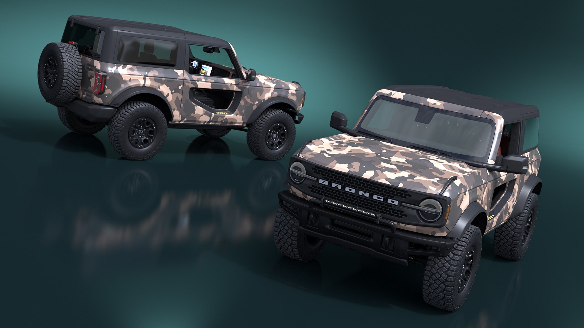 4X4 Ford Bronco Two Door Camouflage 3D Model - TurboSquid 2319029