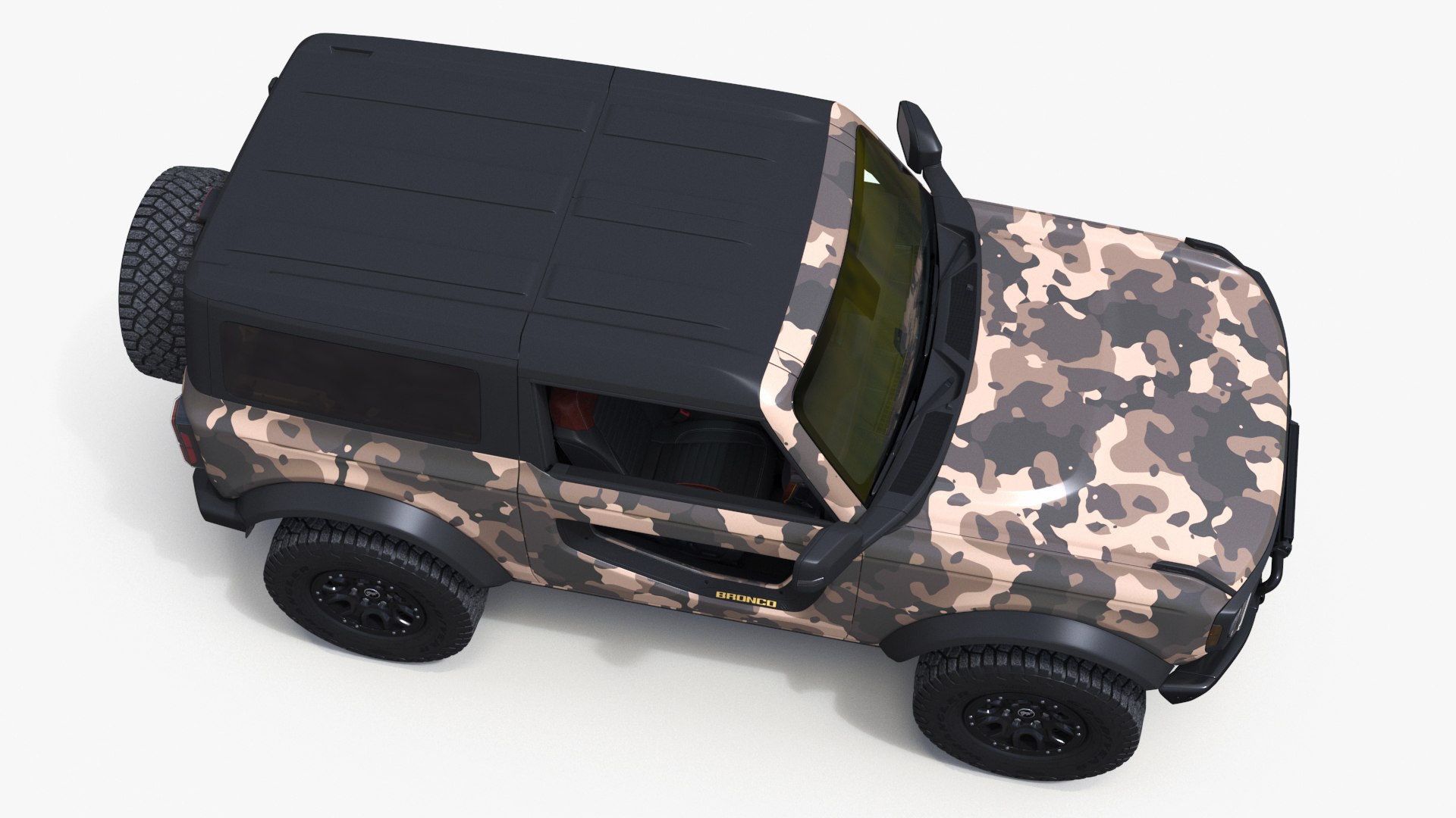 4X4 Ford Bronco Two Door Camouflage 3D Model - TurboSquid 2319029