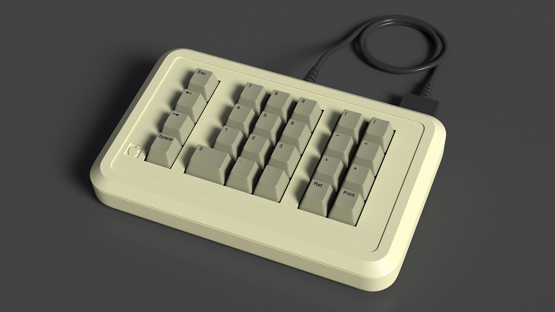 Vintage Numeric Keypad Apple 3D Model - TurboSquid 2198570