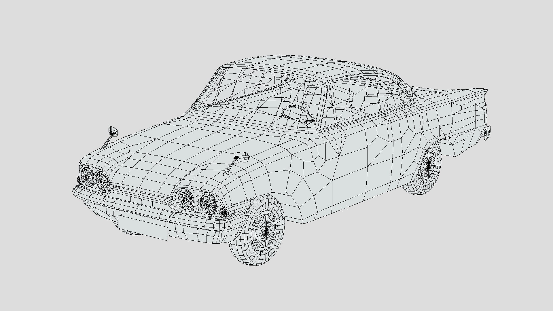 Low Poly Car - Ford Consul Capri 1961 3D model - TurboSquid 2087223